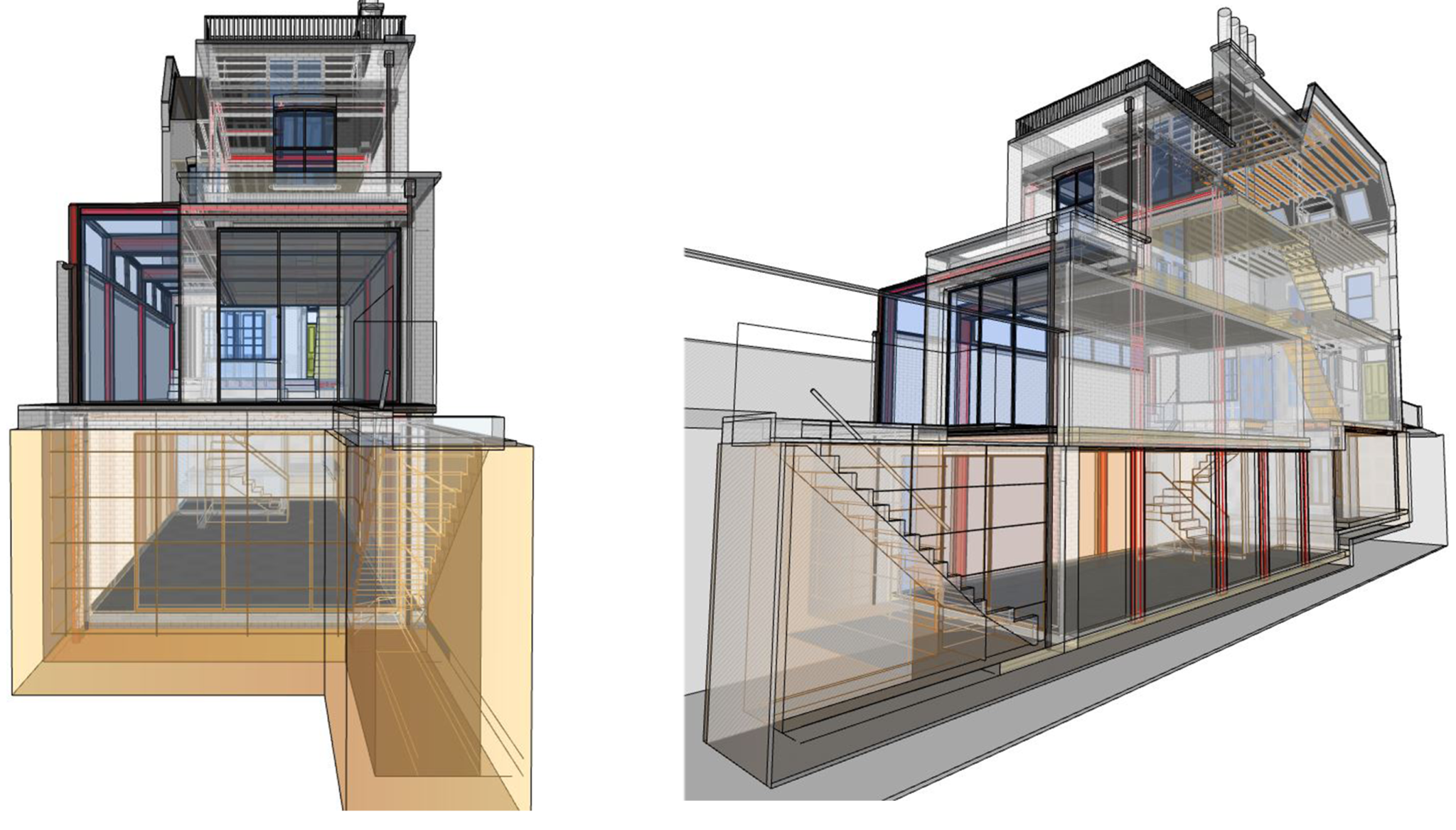 3D Study of Fulham Basement | Shape Architecture Ltd